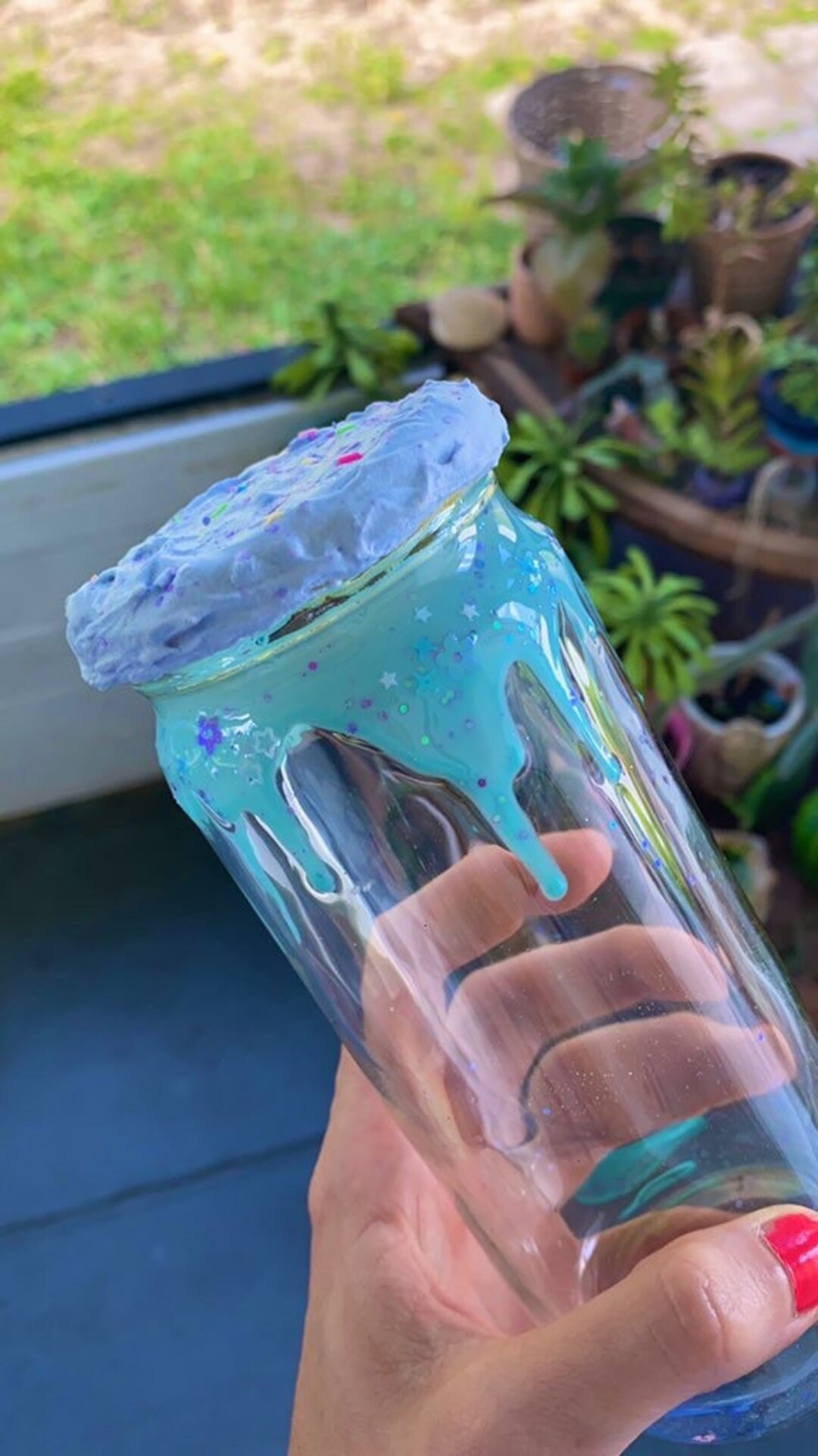 Blue Drip “frosting” Jar - Etsy