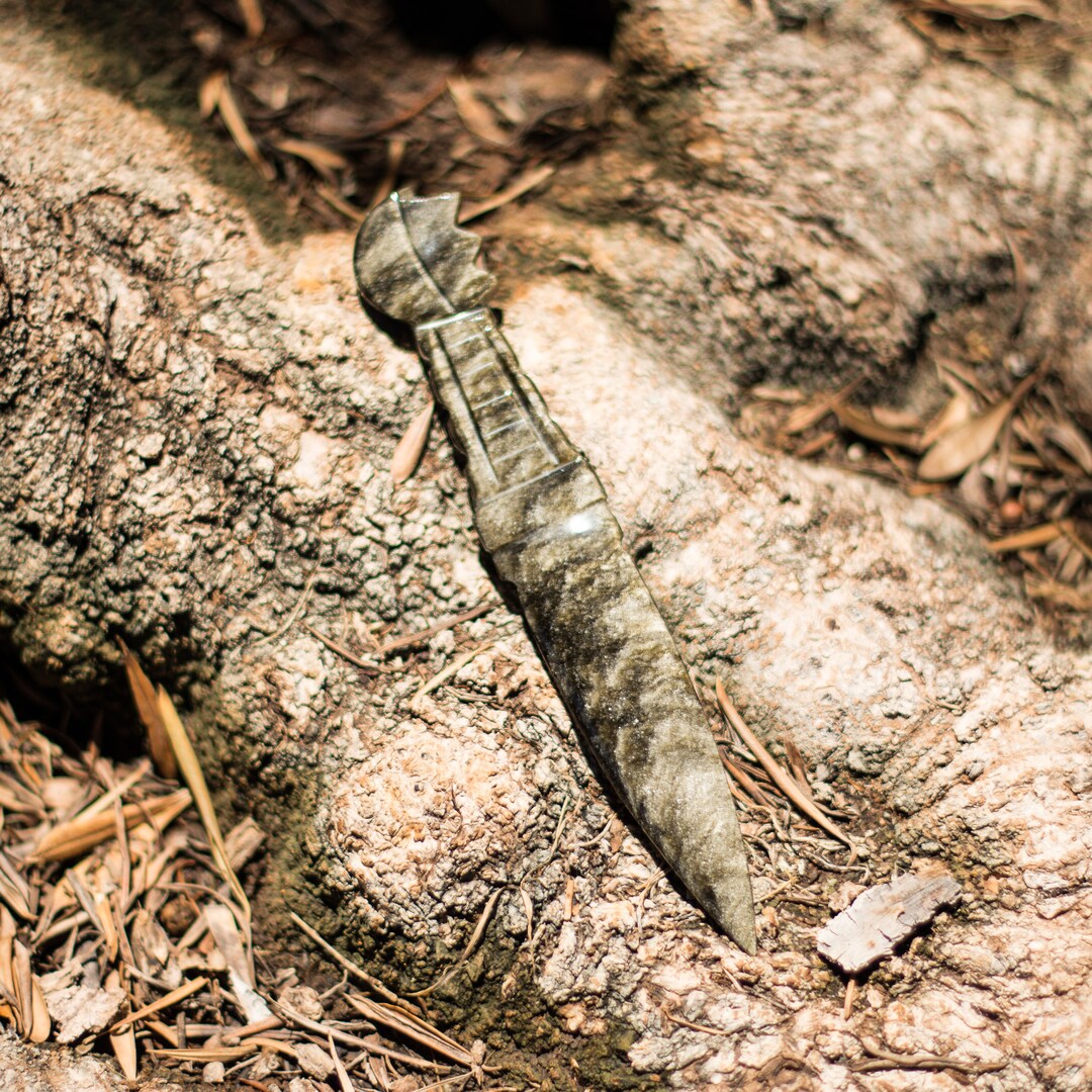 Gold Sheen Obsidian Ceremonial Knife - 7.5 Inches - Etsy