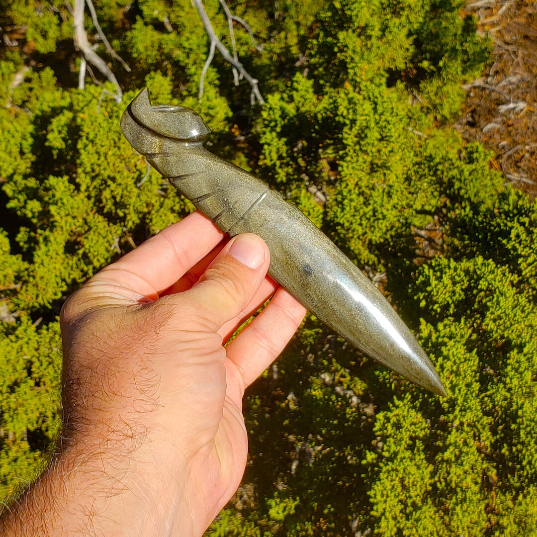 Gold Sheen Obsidian Ceremonial Knife - 7.2 Inches - Etsy