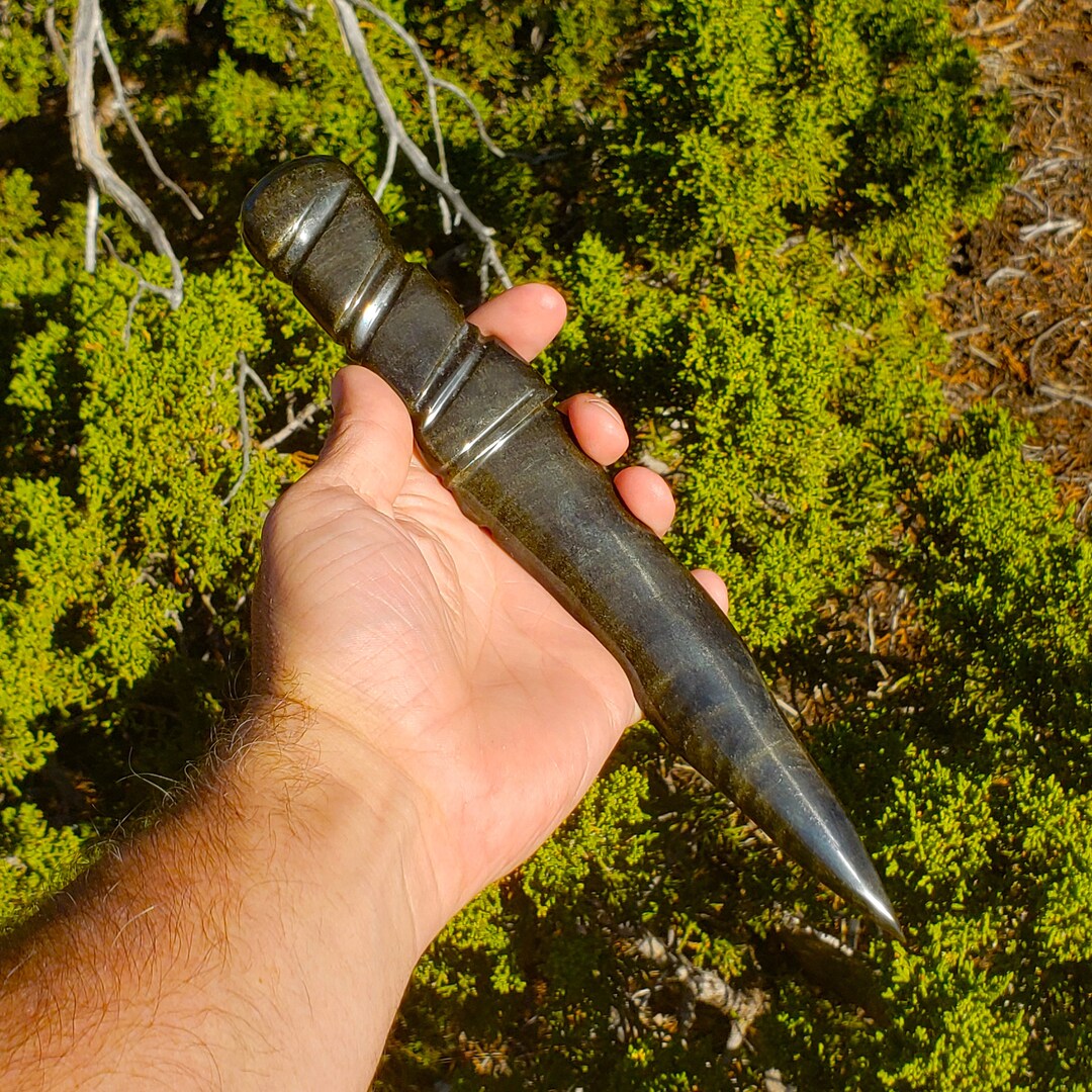 Gold Sheen Obsidian Ceremonial Knife - 9.8 Inches - Etsy