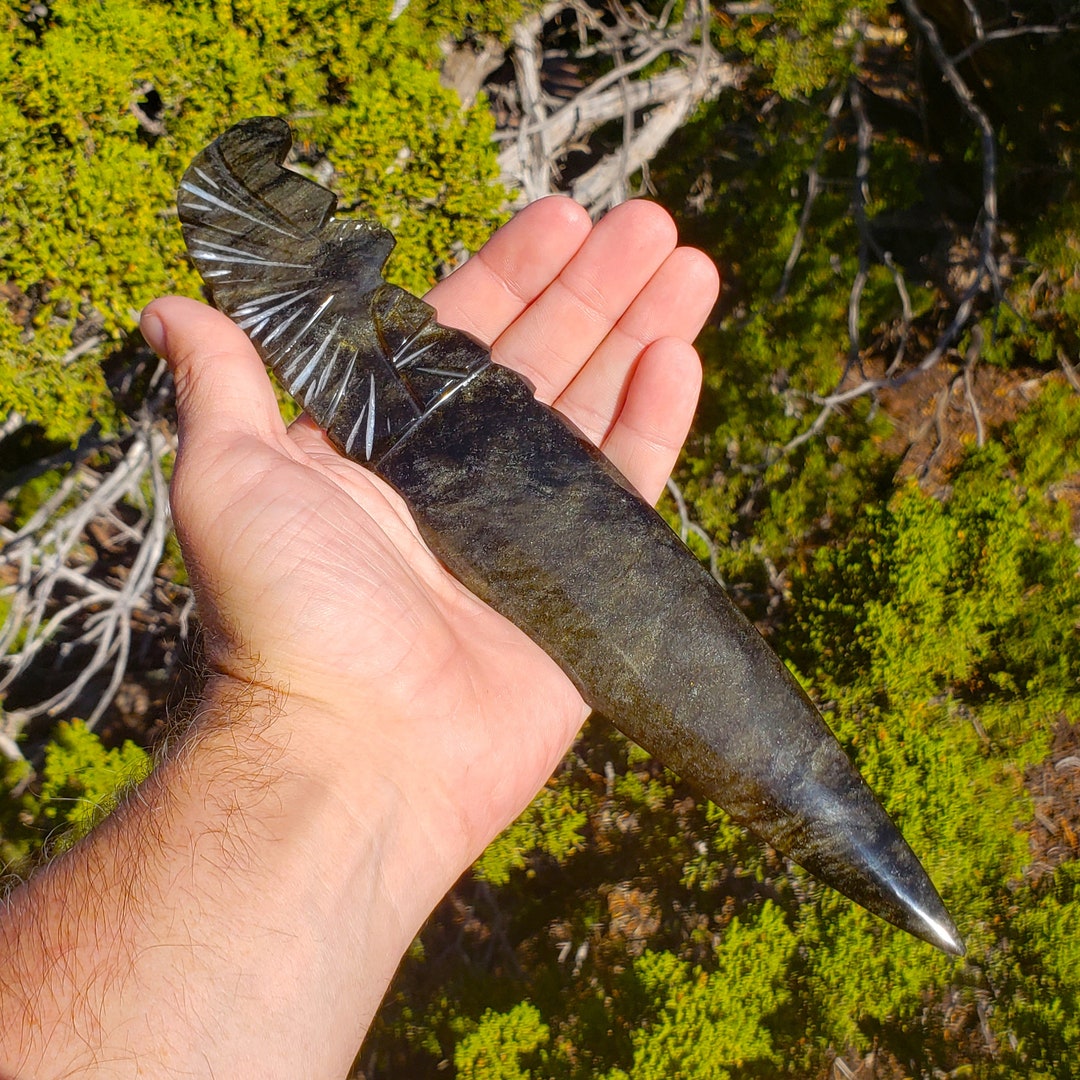 Gold Sheen Obsidian Ceremonial Mayan Knife - 9.8 Inches - Etsy