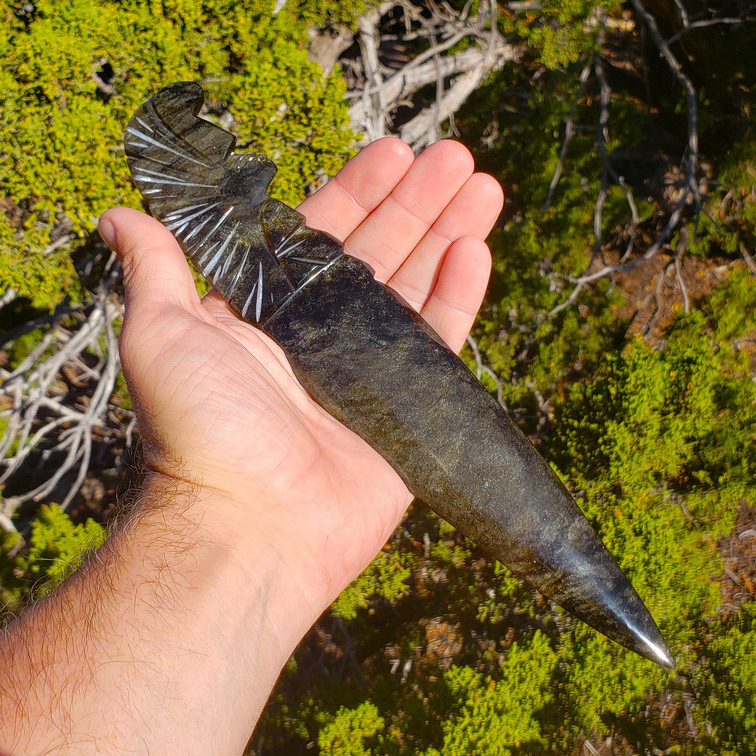 Gold Sheen Obsidian Ceremonial Mayan Knife 9.8 Inches - Etsy
