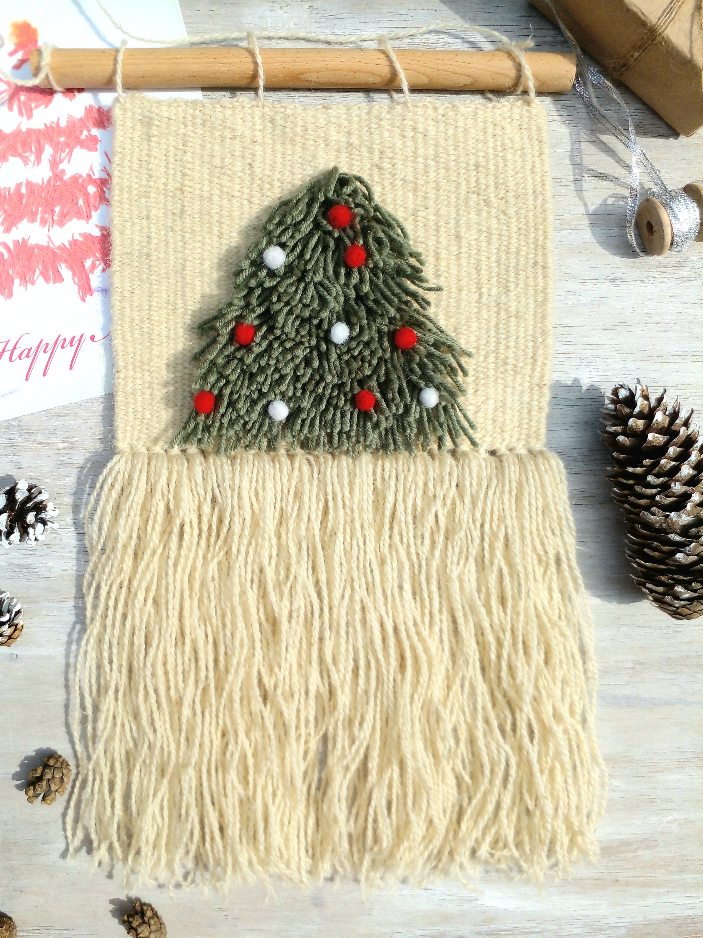 Woven Wall Hanging Christmas Tree Decor Weaving - Etsy