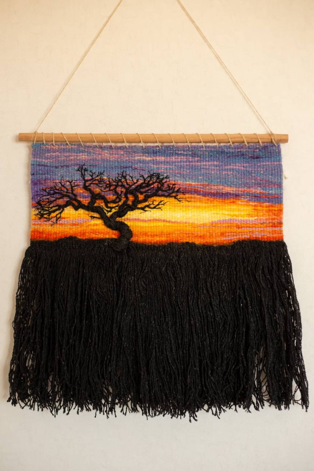 Woven Wall Hanging- SUNSET- Textile Wall Hanging-woven Tapestry-woven ...