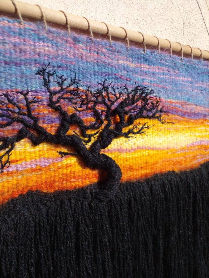 Woven Wall Hanging- SUNSET- Textile Wall Hanging-woven Tapestry-woven ...