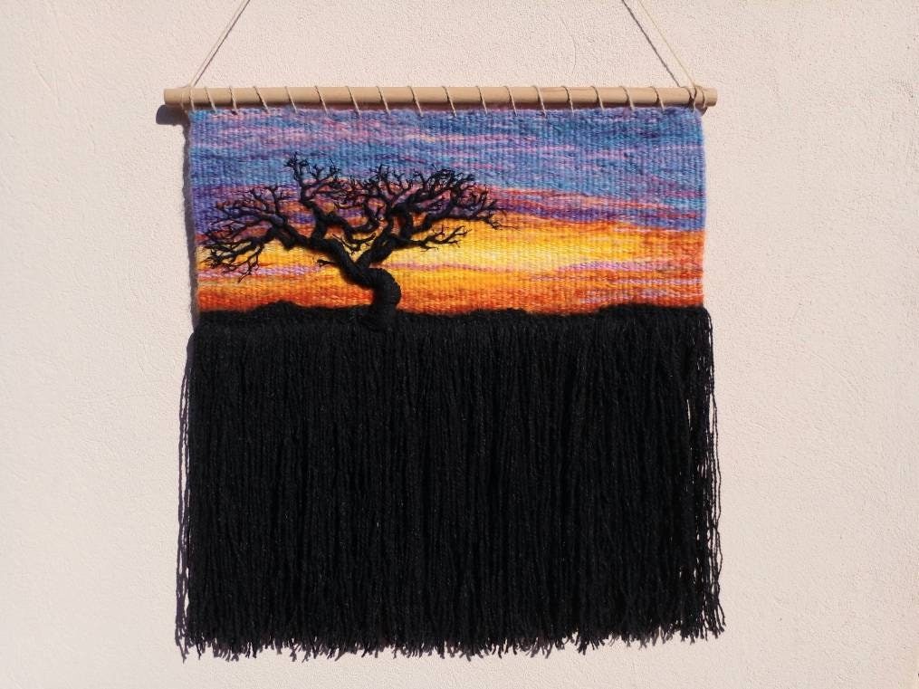Woven Wall Hanging- SUNSET- Textile Wall Hanging-woven Tapestry-woven ...