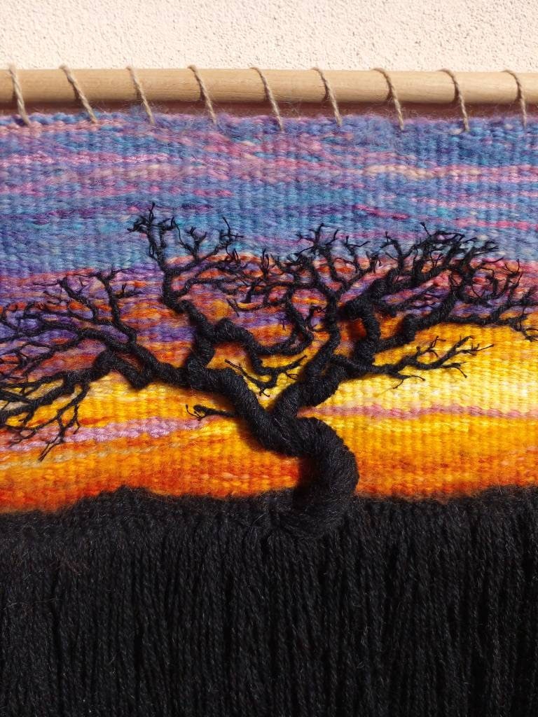 Woven Wall Hanging- SUNSET- Textile Wall Hanging-woven Tapestry-woven ...