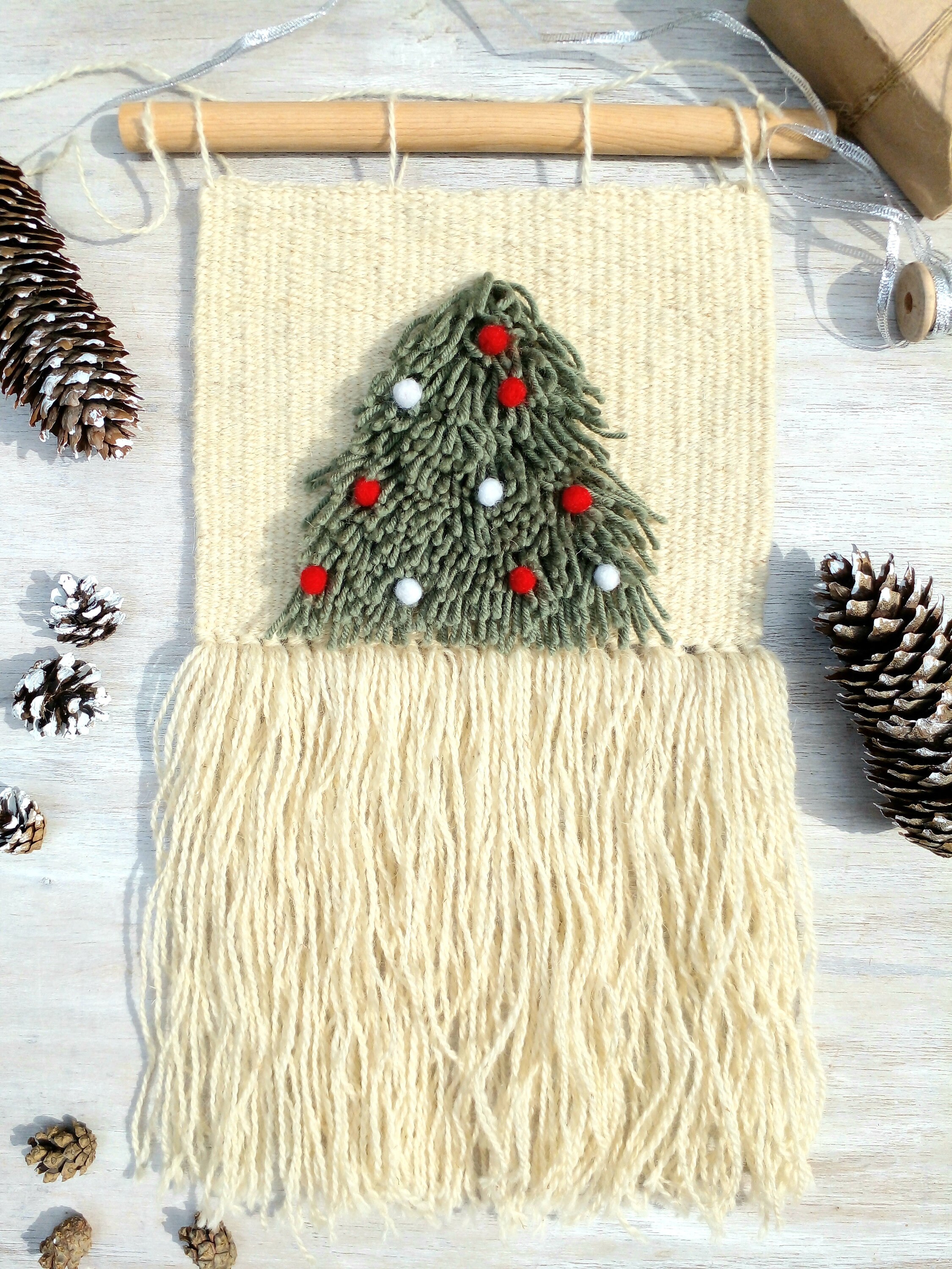 Woven Wall Hanging Christmas Tree Decor Weaving - Etsy