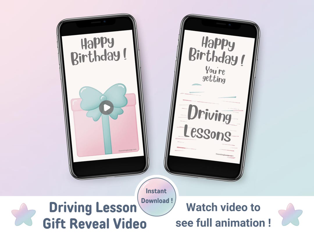 Driving Lesson Gift Voucher Reveal Video, Driving Lesson Card, Driving ...