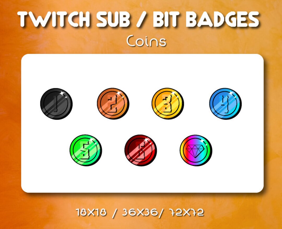 Coin Twitch Sub Badges / Twitch Sub and Bit Badges Coins / Stream Sub ...
