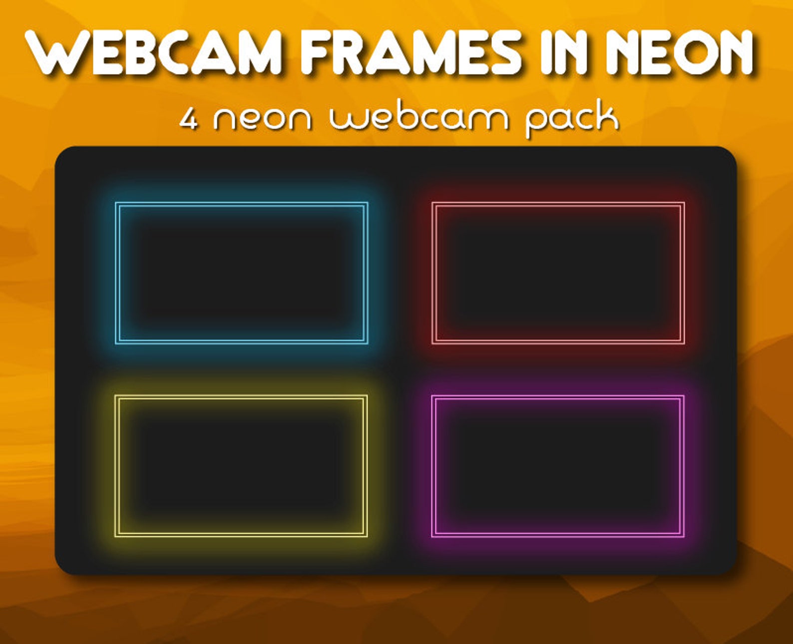 Animated Webcam Overlay in Neon for Stream / Animated Webcam Border in ...