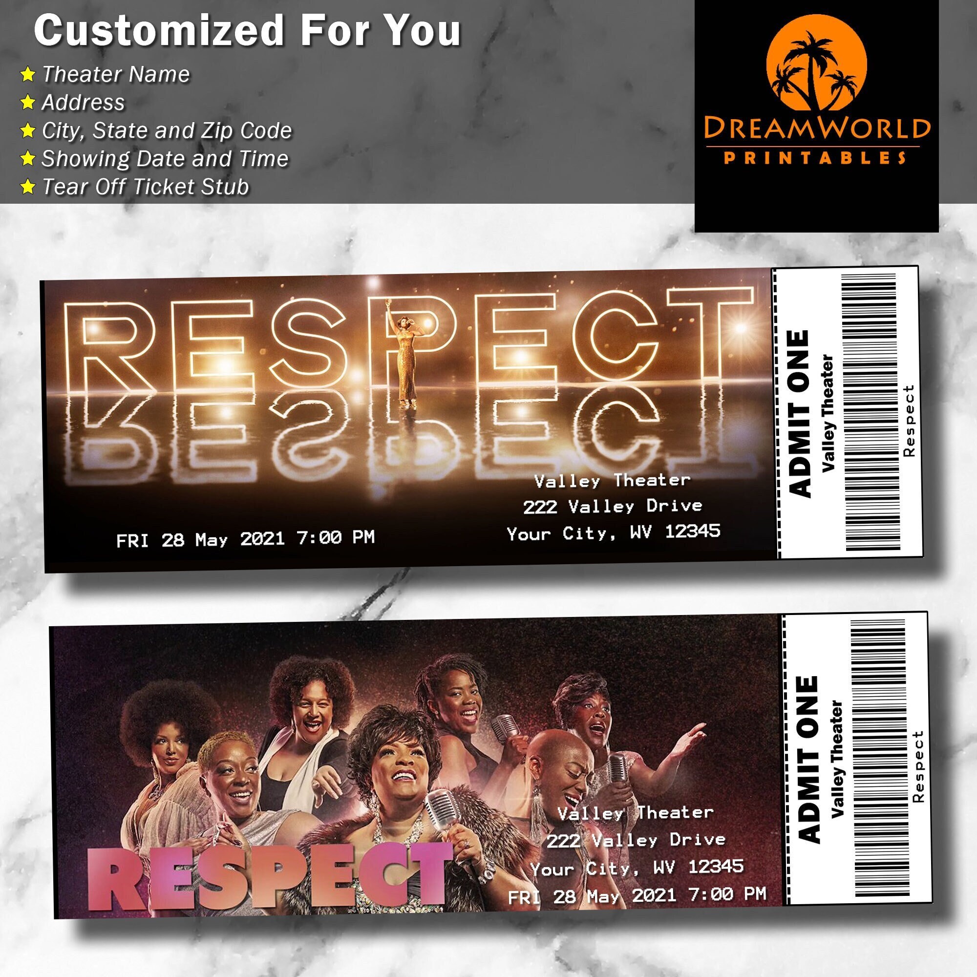 Printable Family Movie Night respect Tickets - Etsy