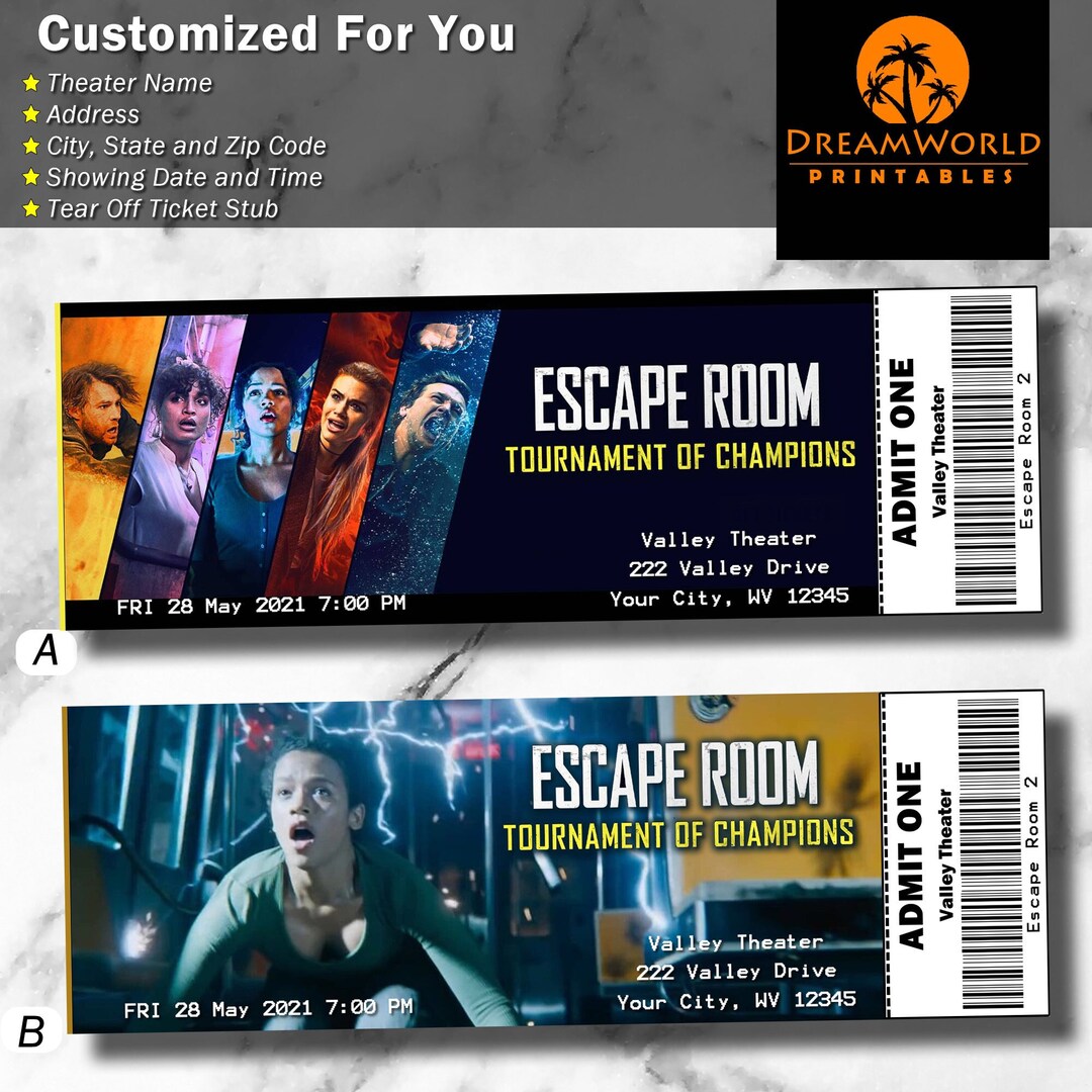 Printable Family Movie Night "escape Room: the Tournament of Champions ...