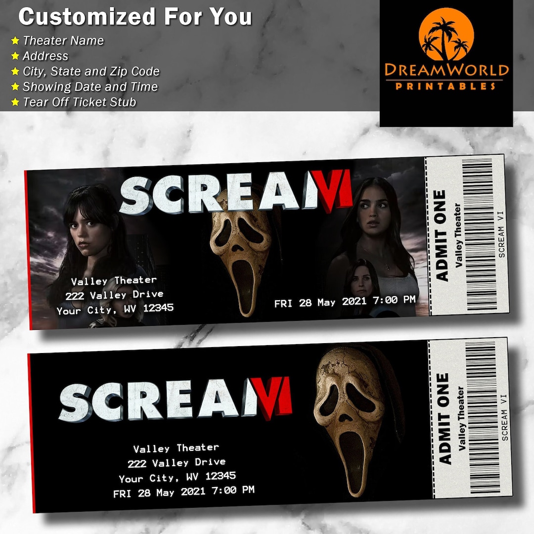 Printable Family Movie Night Scream VI Ticket - Etsy Ireland