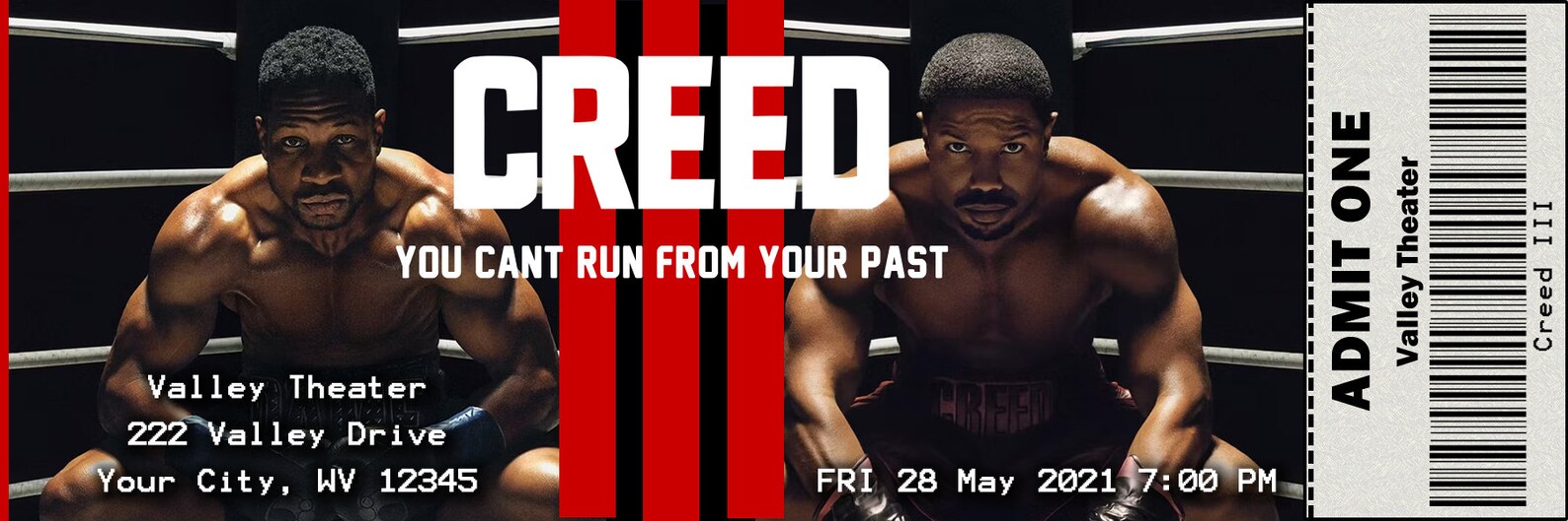 Printable Family Movie Night Creed 3 Tickets - Etsy