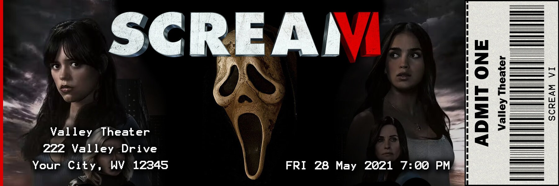 Printable Family Movie Night Scream VI Ticket - Etsy