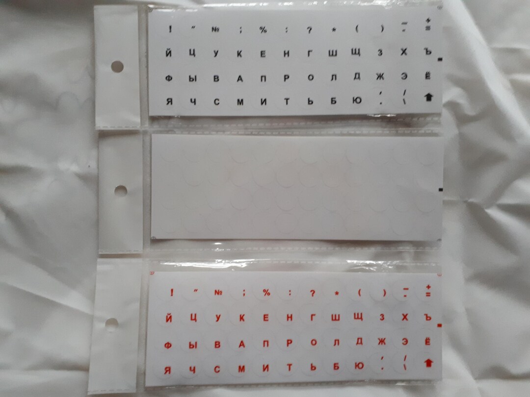 Transparent Round Keyboard Stickers RUSSIAN in 8 Colours See-through ...