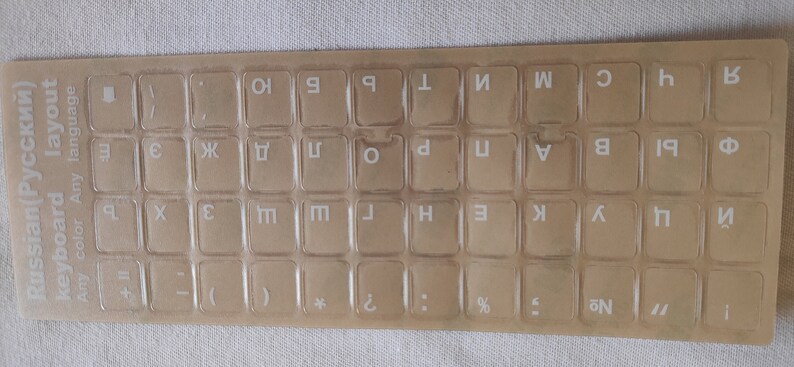 3M Transparent Keyboard Stickers RUSSIAN in 7 Colours See-through ...