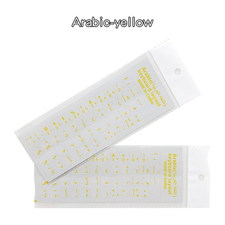 Transparent Keyboard Stickers ARABIC in 8 Colours See-through Clear for ...