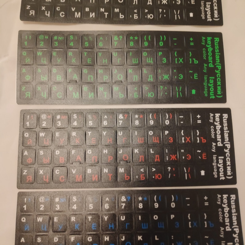 English Russian Keyboard Stickers - Etsy
