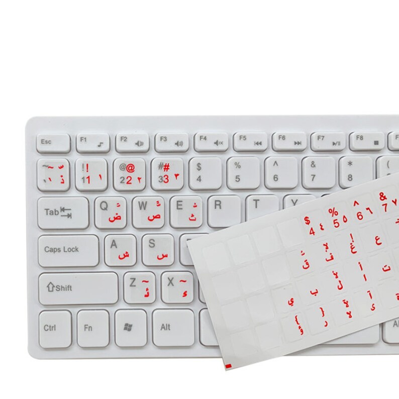 Transparent Keyboard Stickers ARABIC in 8 Colours See-through Clear for ...