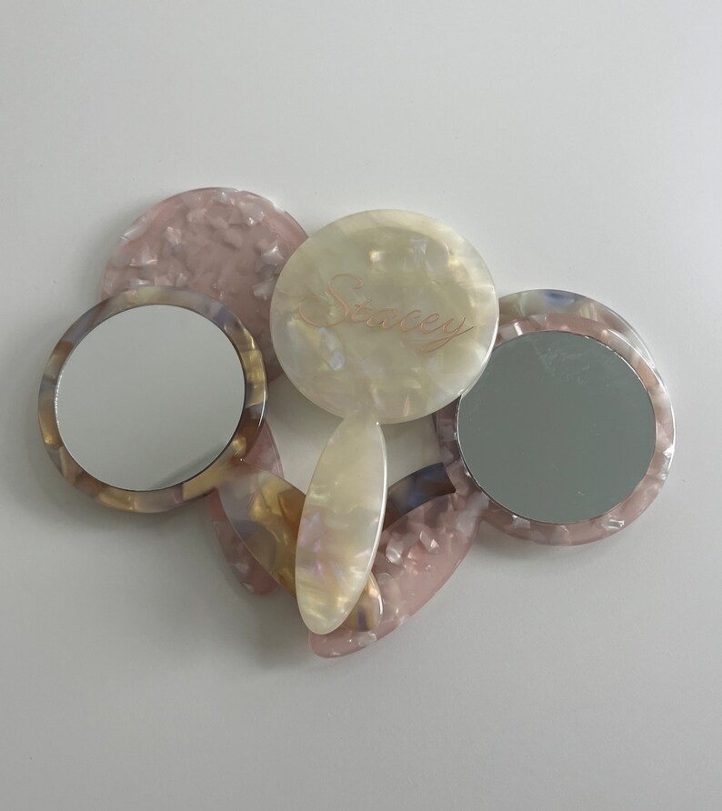 Personalised Small Marble Hand Mirror - Etsy