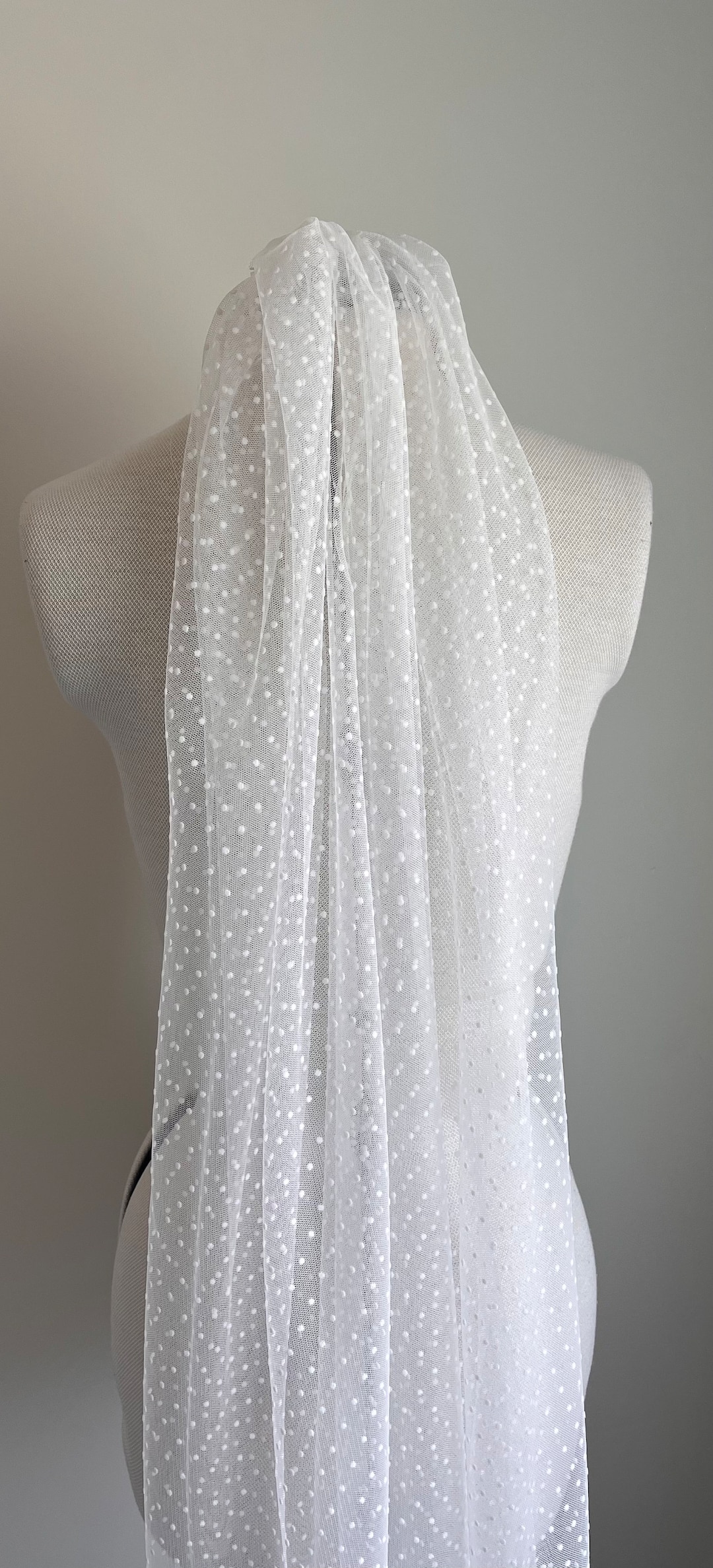Haven Flocked Spot Tulle Veil | Dot Veil | Textured Veil | Veil ...