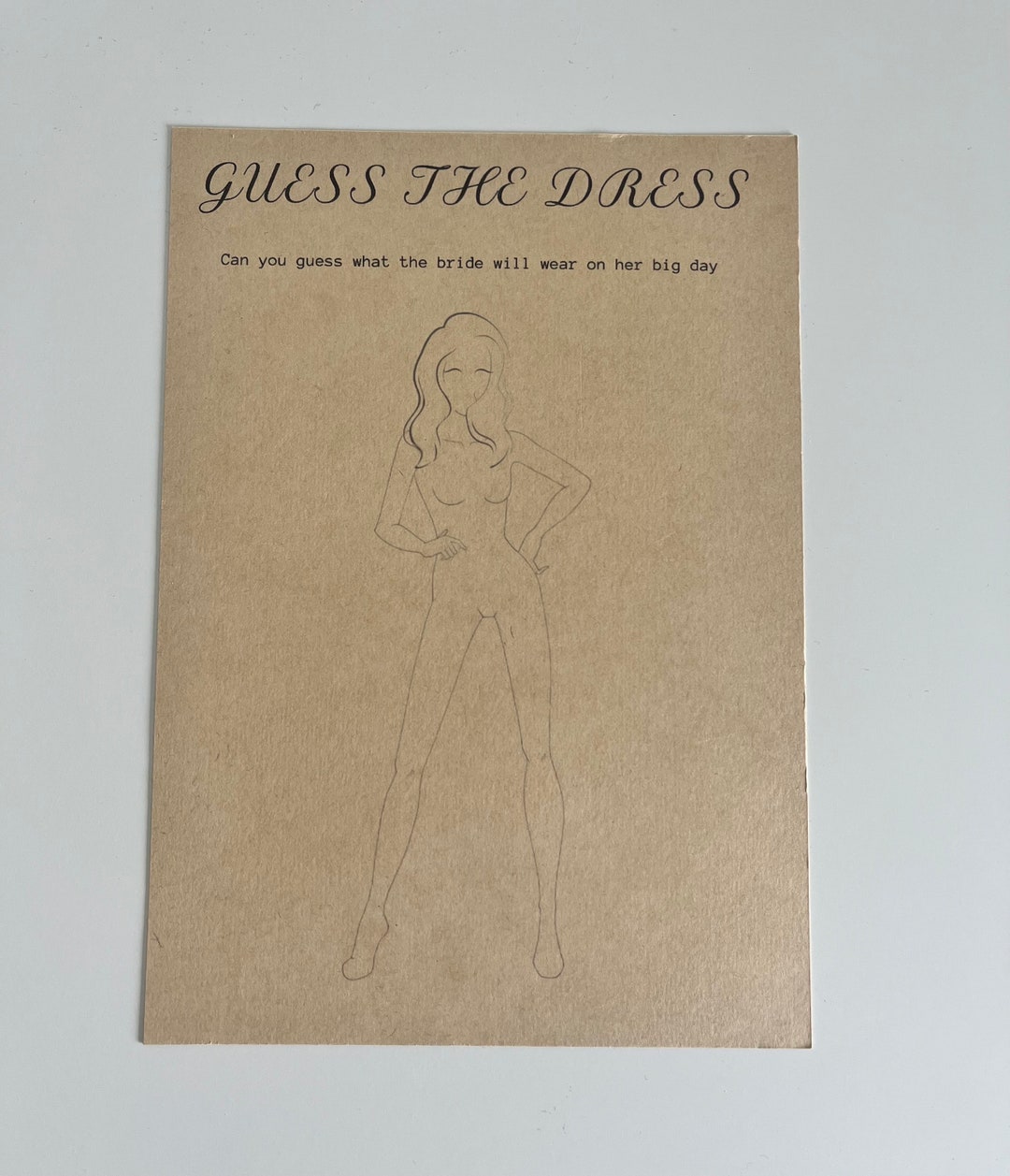 DIGITAL Guess the Dress Bridal Shower Game Printable Hen Party Game ...