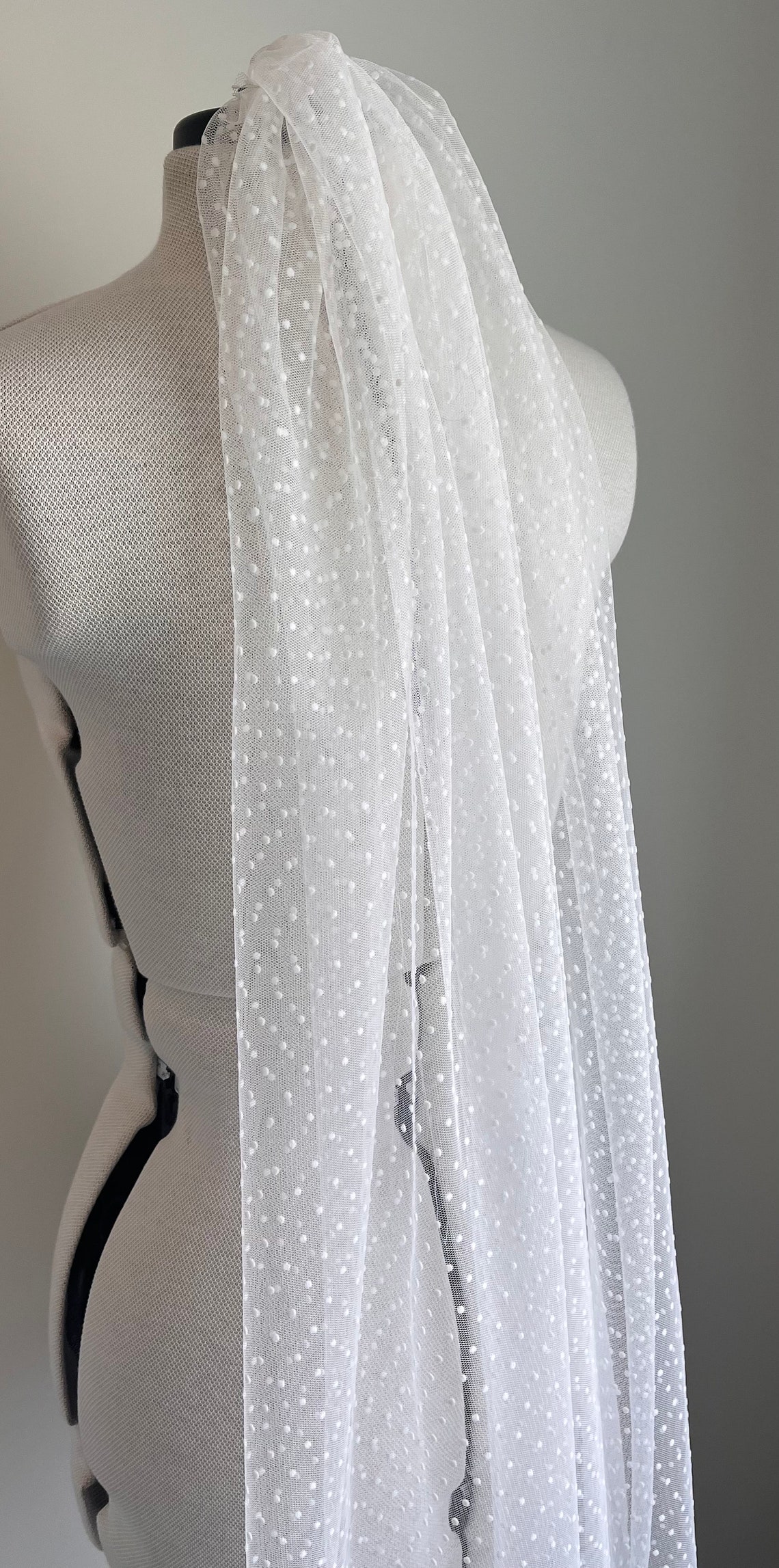 Haven Flocked Spot Tulle Veil | Dot Veil | Textured Veil | Veil ...