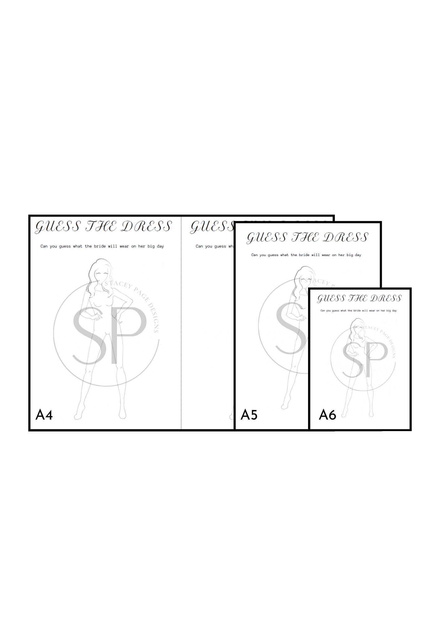 DIGITAL Guess the Dress Bridal Shower Game Printable Hen Party Game ...