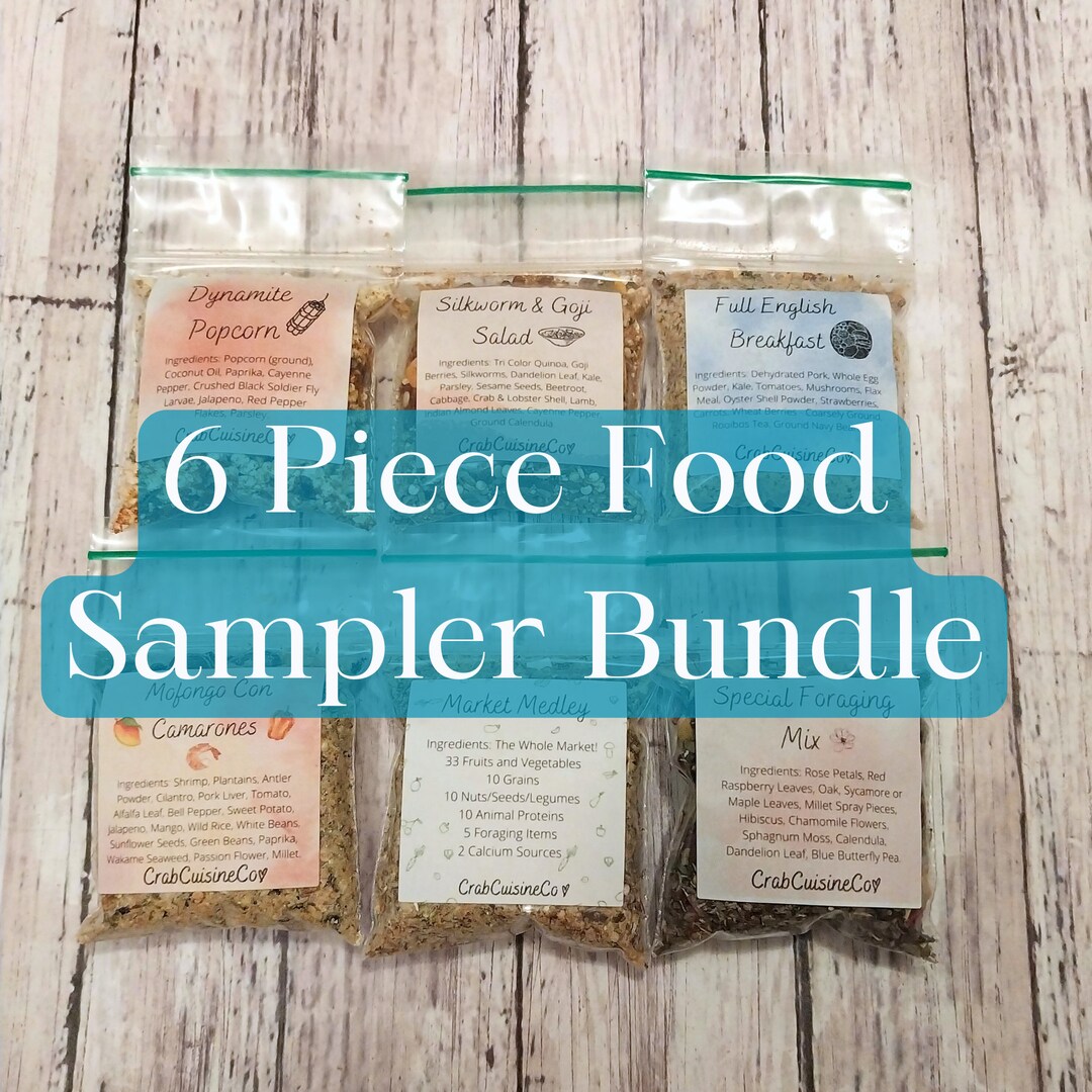 6 Piece Hermit Crab Food Mix Sampler- Sample Bundle - 6 PC - Etsy