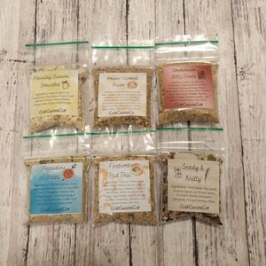 6 Piece Hermit Crab Food Mix Sampler- Sample Bundle - 6 PC - Etsy