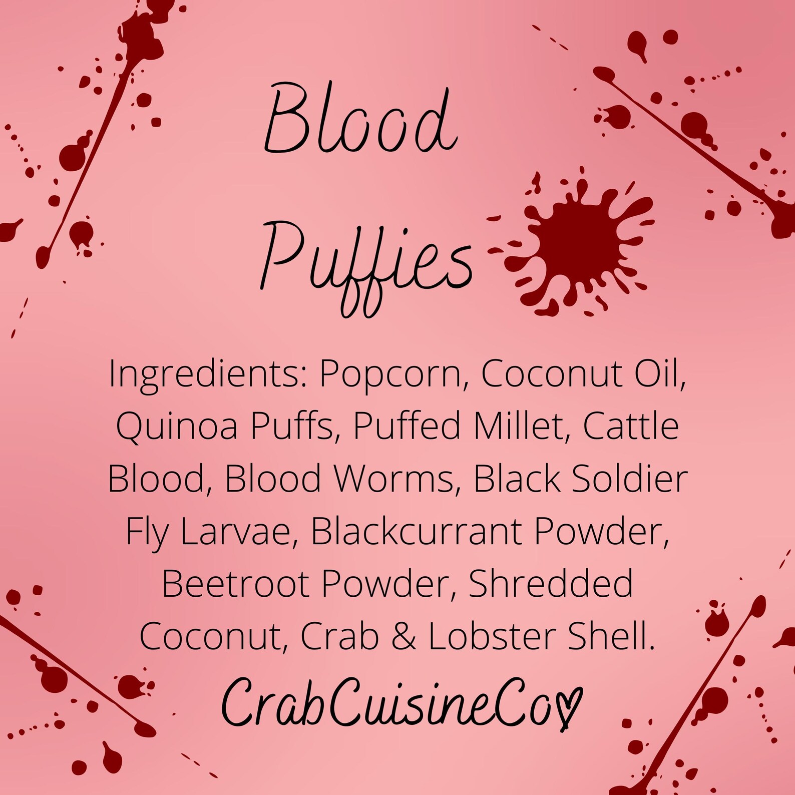 Blood Puffies - Popcorn Mix - Hermit Crab Food - Homemade ...