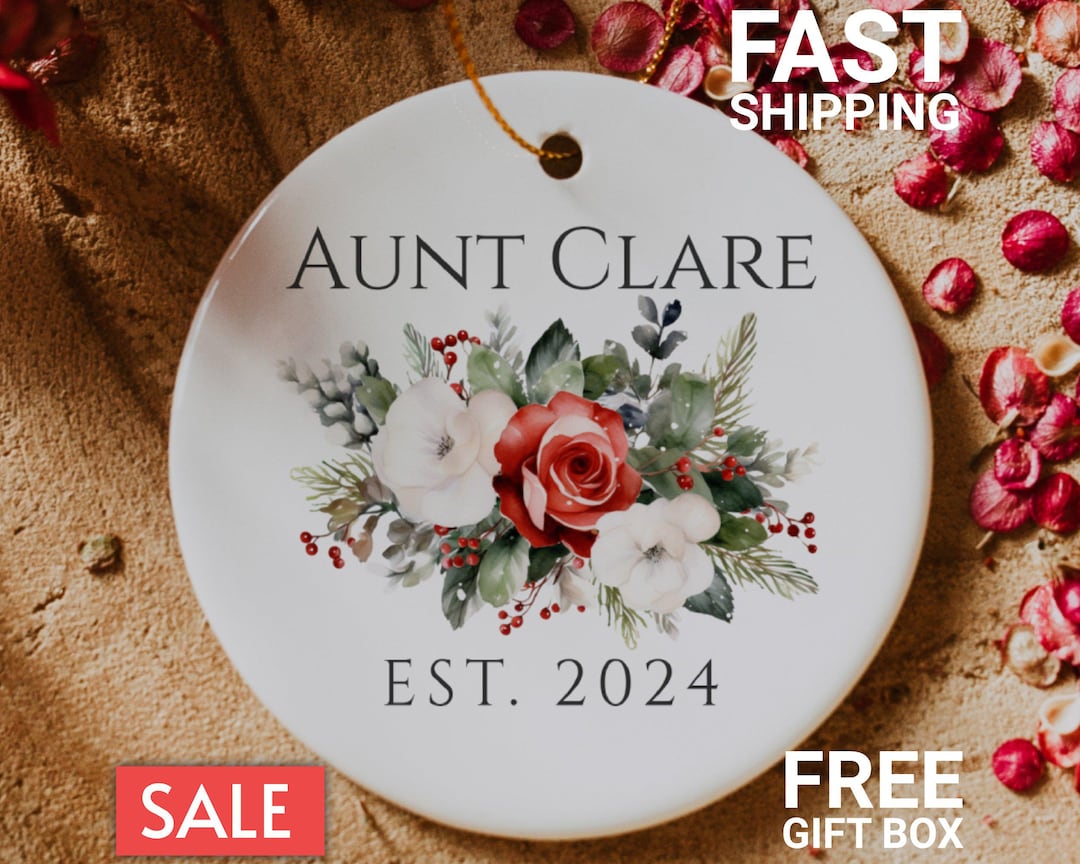 Pregnancy Announcement Aunt Ornament Christmas New Aunt Ornament New ...