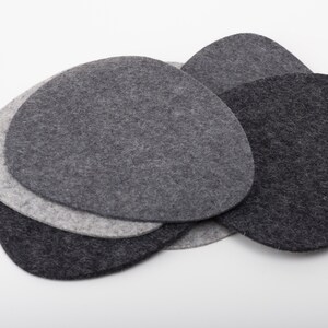 Large Pebble Shape 3mm 5mm 100% Natural Wool Felt Coaster, Waterproof ...