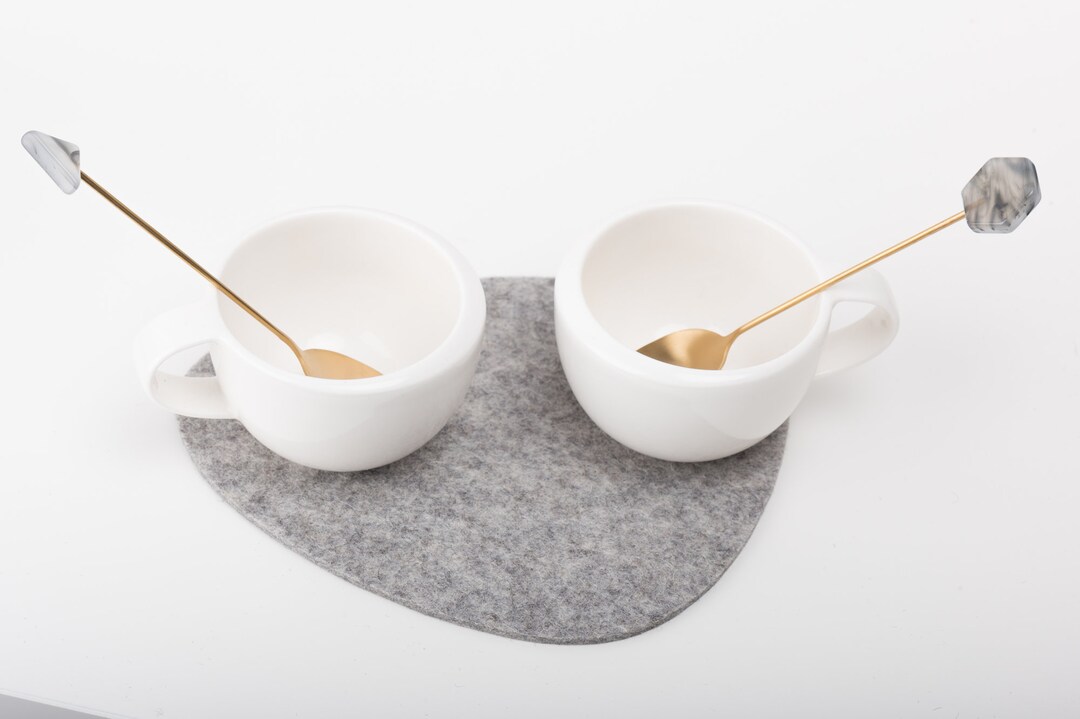 Large Pebble Shape 3mm 5mm 100% Natural Wool Felt Coaster, Waterproof ...