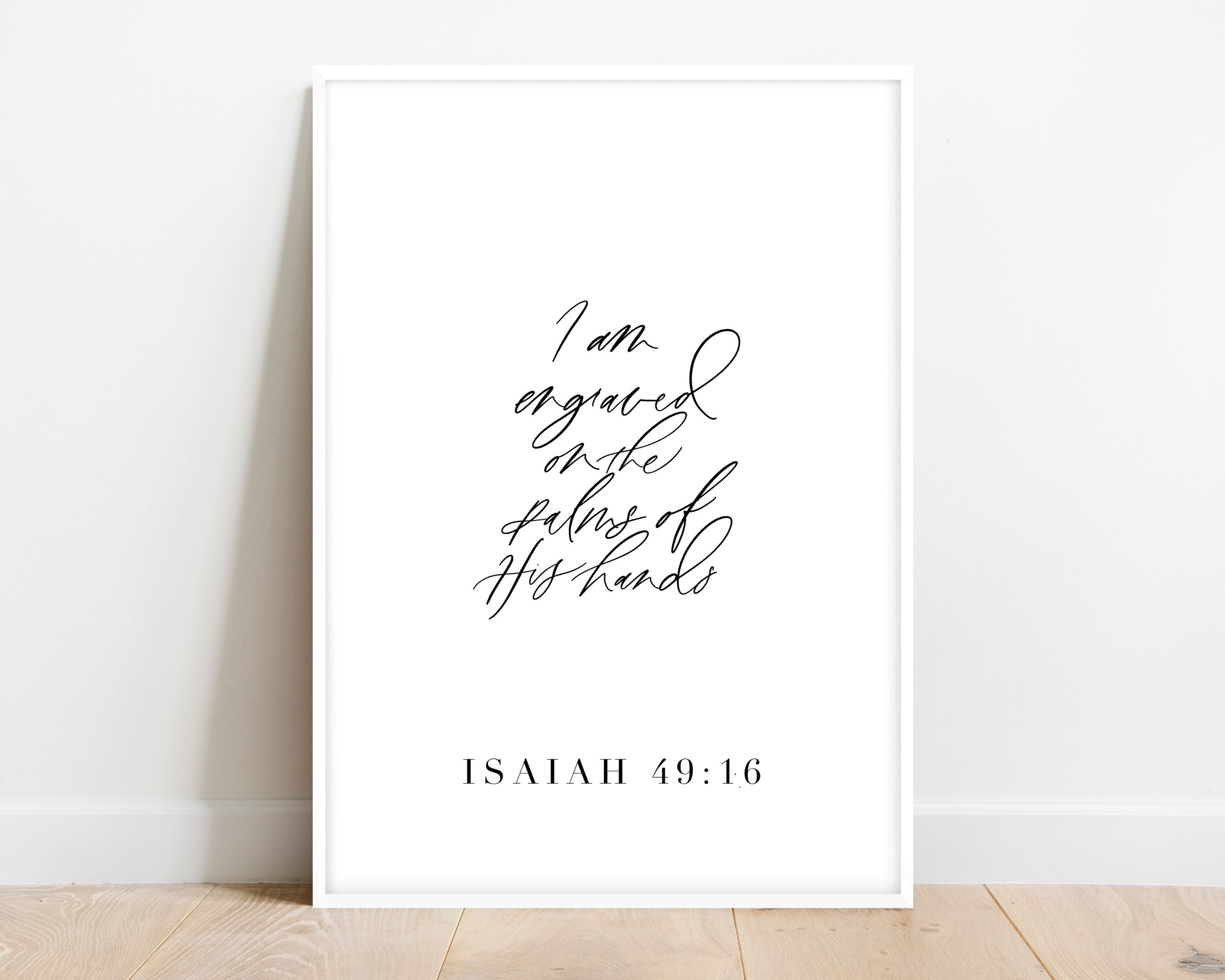 Isaiah 49:16 PRINTABLE Wall Art, Bible Verse Printable, Christian Wall ...