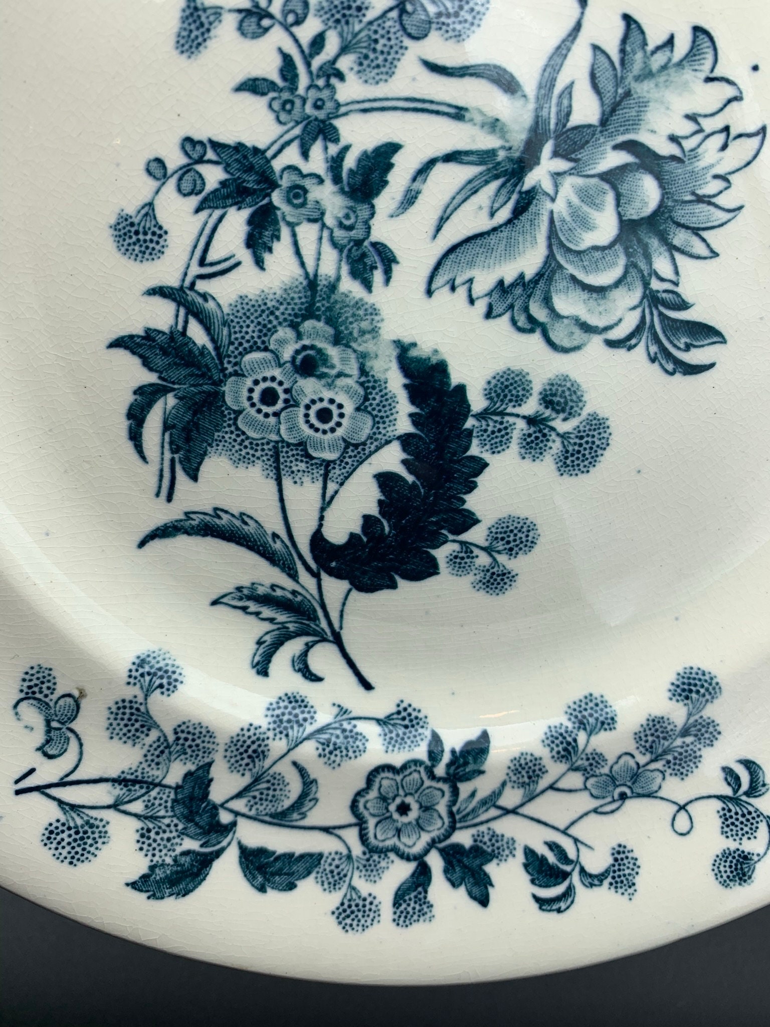 2 Old Longwy Plates in Antique Blue Iron Clay Longwy Model Ycho - Etsy