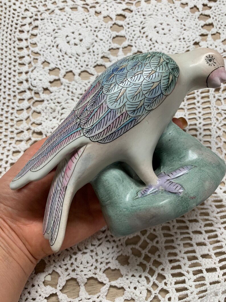 Chinese Porcelain Bird Statue. Hand-painted. Rare Piece. Collectible ...