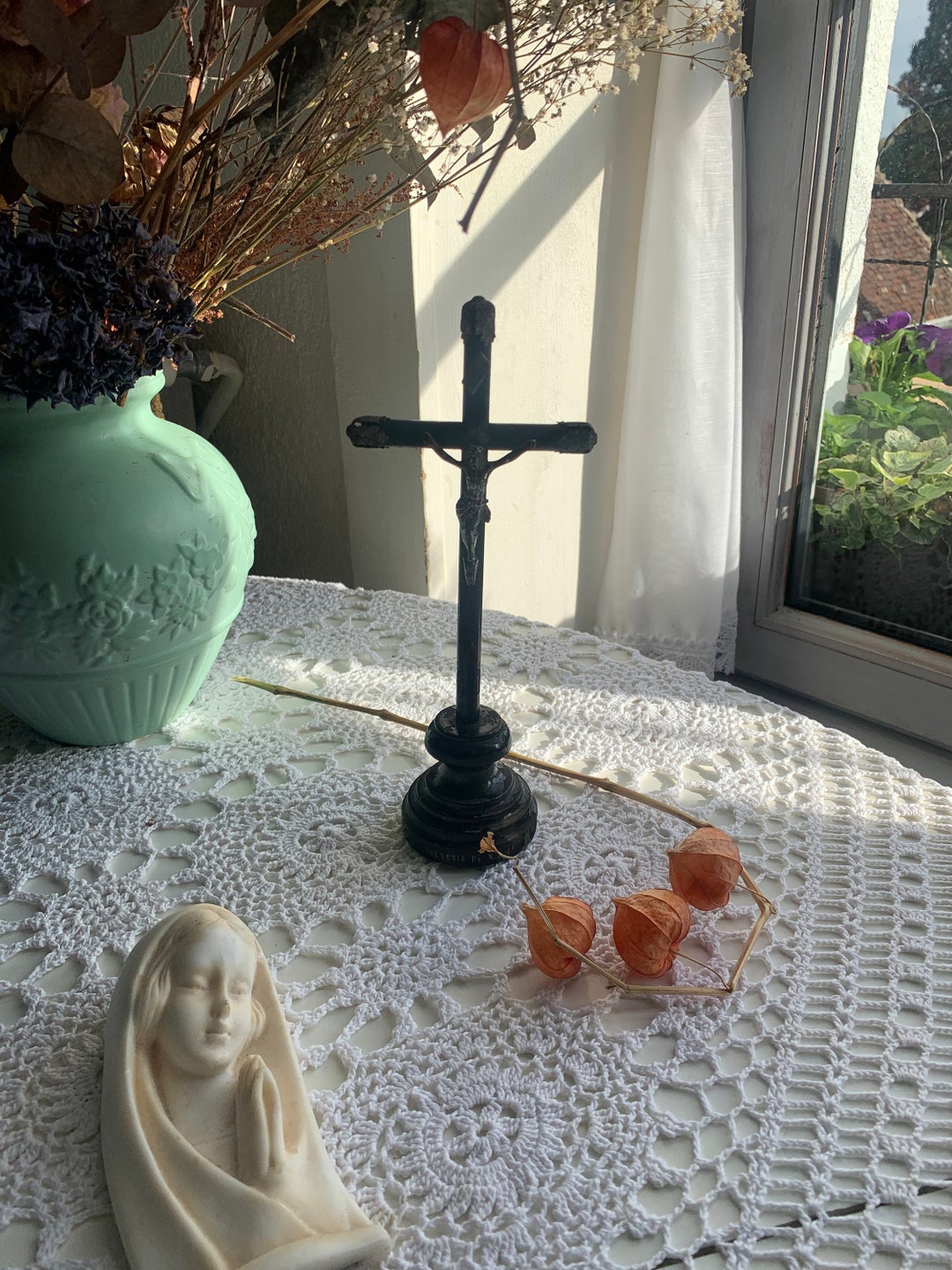 Beautiful Antique French Crucifixion of Jesus, French Religious ...