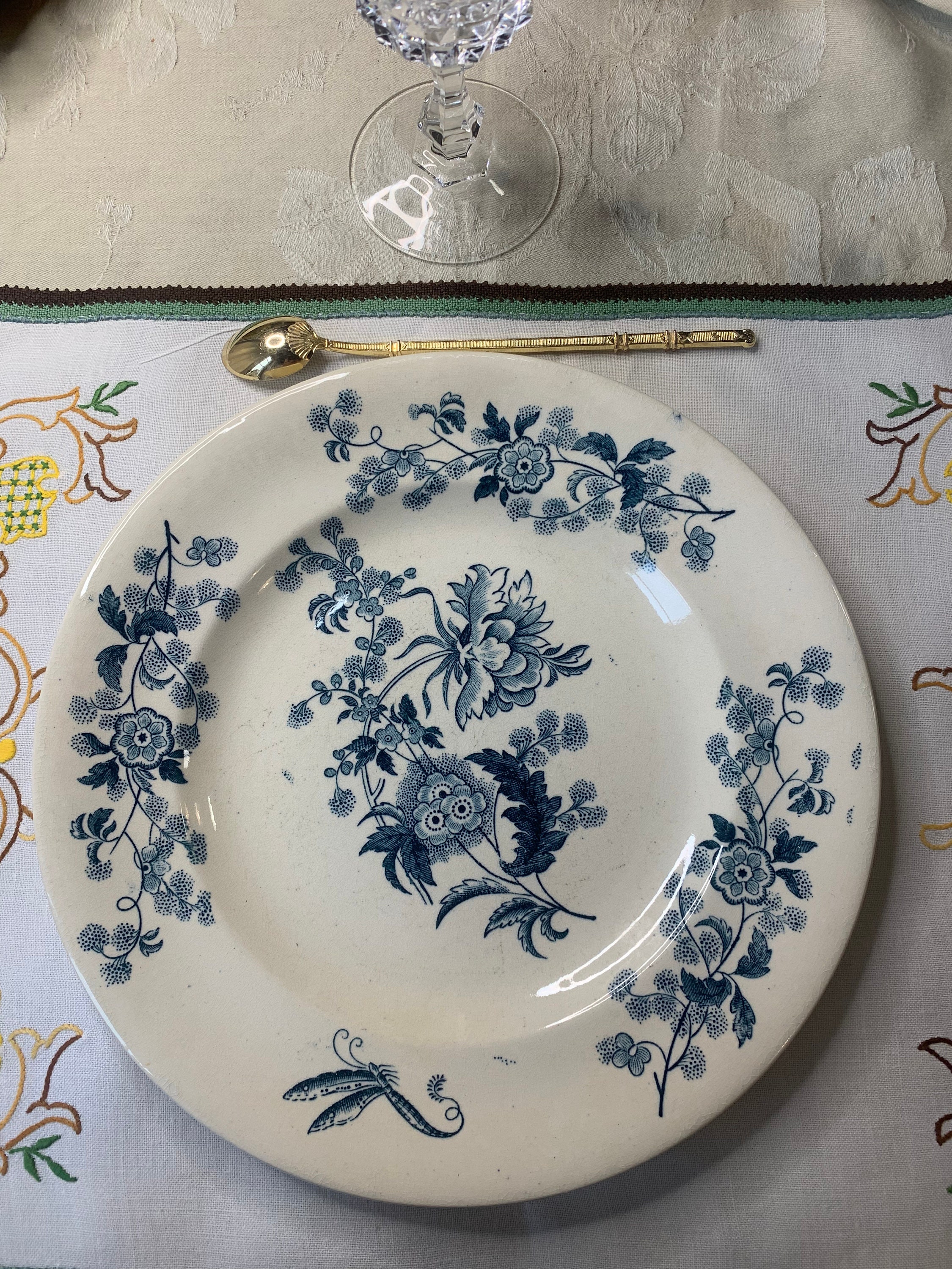 2 Old Longwy Plates in Antique Blue Iron Clay Longwy Model Ycho - Etsy