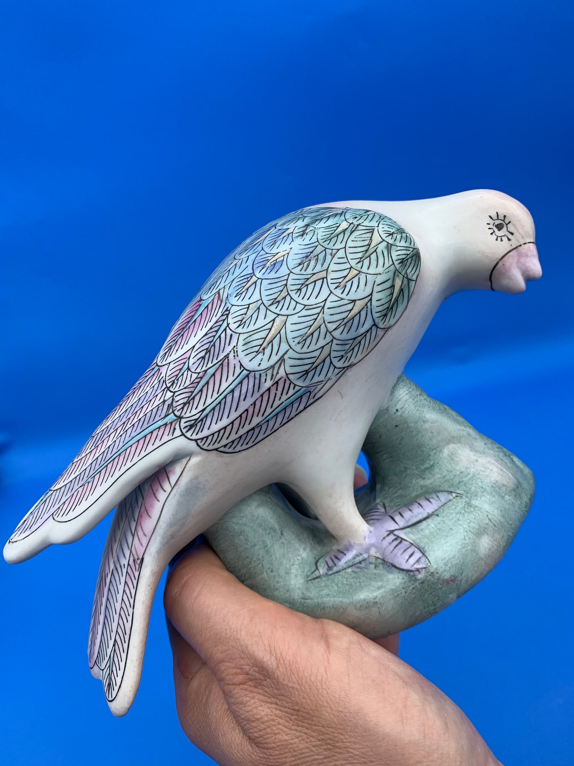 Chinese Porcelain Bird Statue. Hand-painted. Rare Piece. Collectible ...