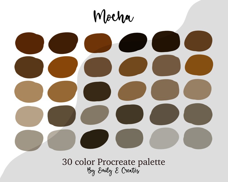 Mocha Procreate Color Palette Procreate Tool Instant | Etsy