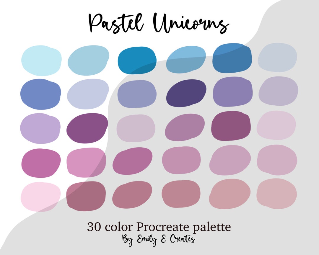 Pastel Unicorns Procreate Color Palette- Procreate Tool - Instant ...