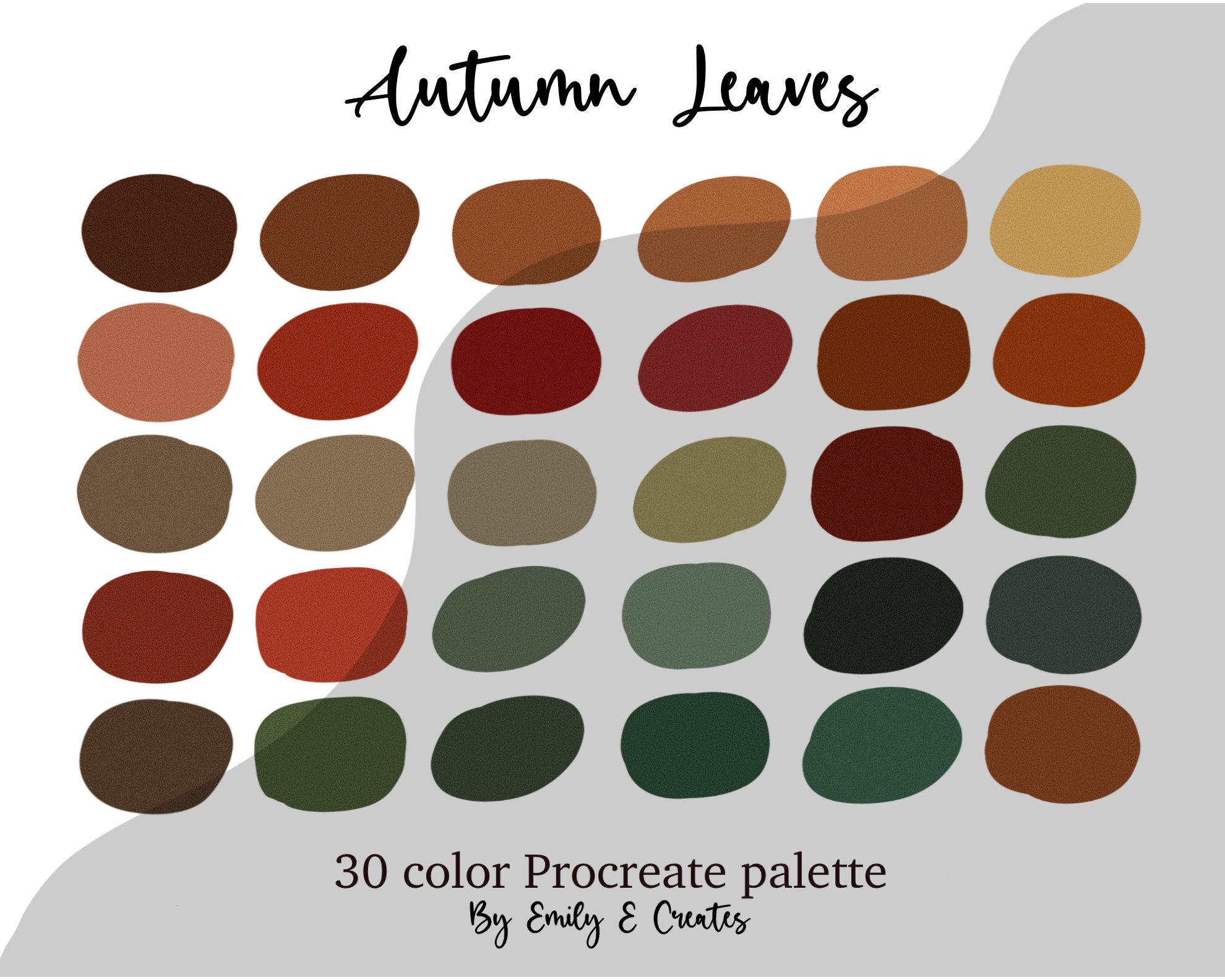 Autumn Leaves Procreate color palette Procreate tool | Etsy