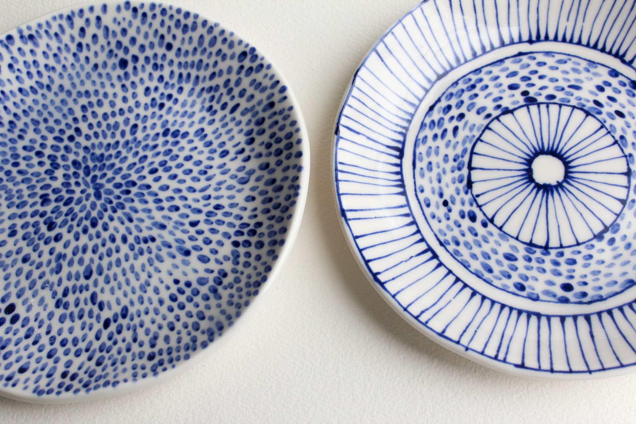 White & Blue Porcelain Plates - Etsy