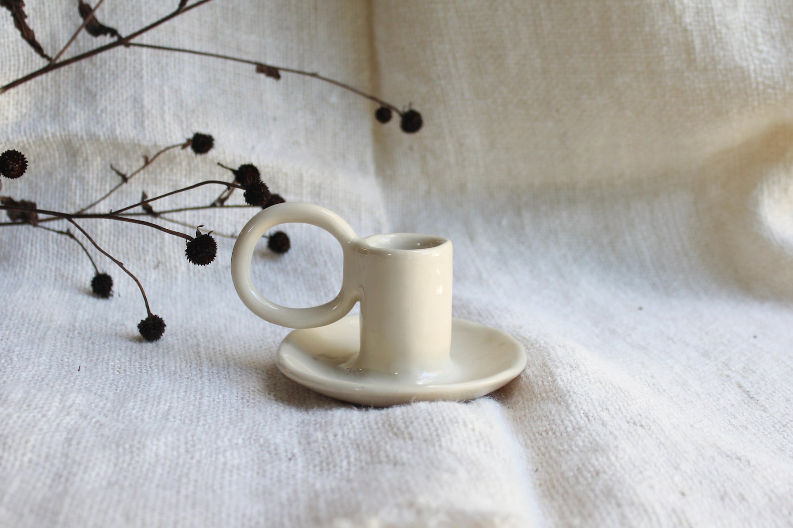 Candle Holder Candle Holder With Handle Ceramic Candle - Etsy