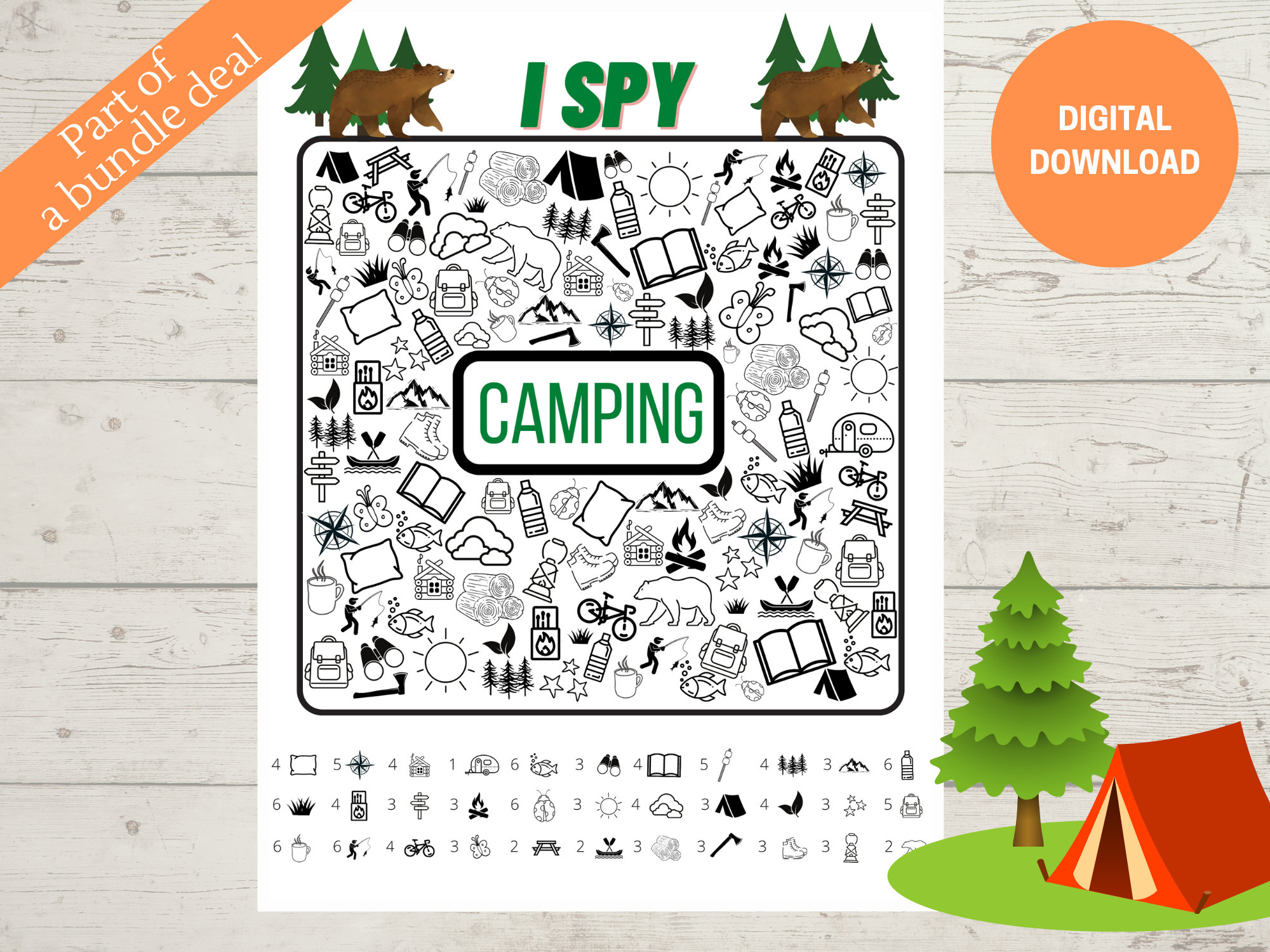 I SPY Game, Camping Activities, Activities for Kids, Kids Camping ...