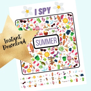 Summertime I SPY Game for Kids, Summer Activities, Printable Game ...