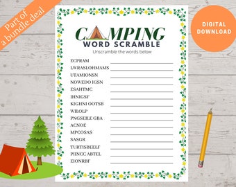 Camping Bundle, Camping Activities, Word Search for Older Kids, Digital ...